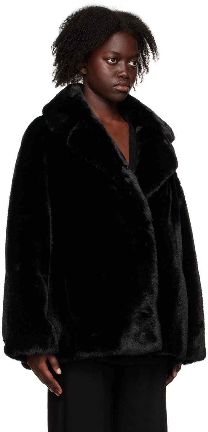 Stand Studio Black Savannah Faux-Fur Jacket Stand Studio