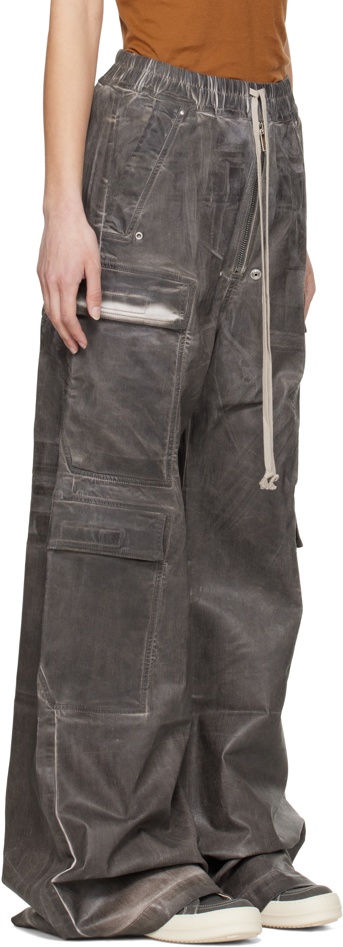 Rick Owens DRKSHDW Gray Hollywood Double Jumbo Bela Denim Cargo Pants ...