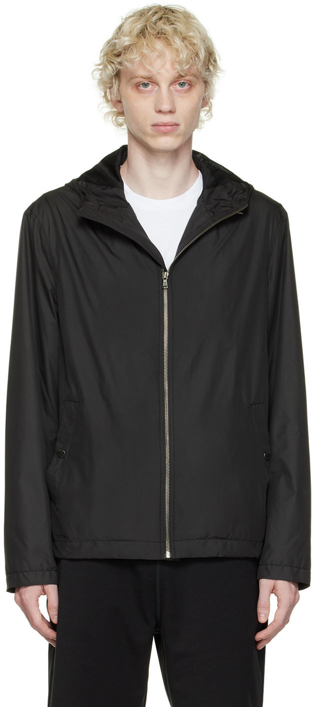 Sunspel Black Water-Repellent Jacket Sunspel