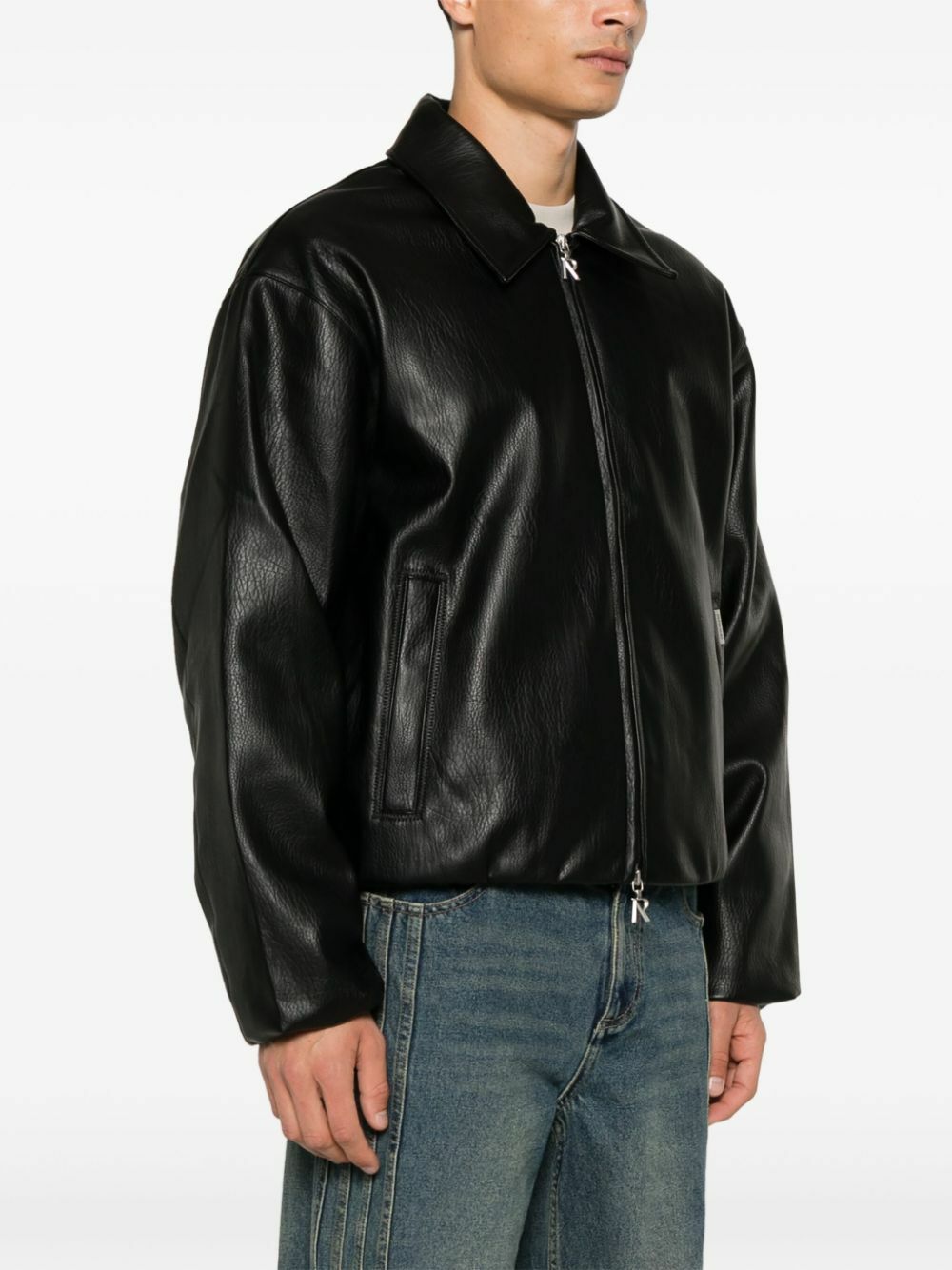 Represent Black Faux-Leather Jacket Represent
