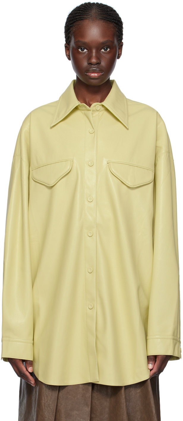 Nanushka Yellow Kaysa Vegan Leather Shirt Nanushka
