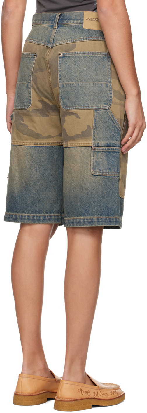 MadeMe Indigo Double-Knee Denim Shorts