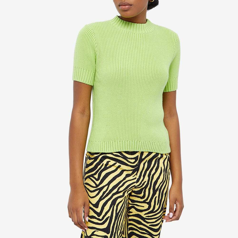 KITRI Women's Eden Knitted T-Shirt in Green KITRI