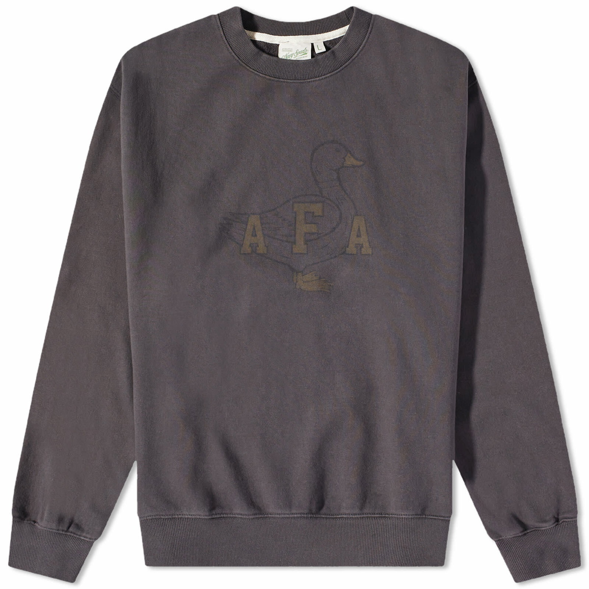 Uniform Bridge Men's AFA Duck Crew Sweat in Dark Grey Uniform Bridge