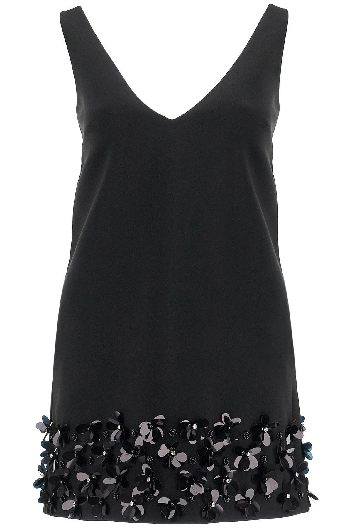 SELF PORTRAIT mini crepe dress with decorative details Black Self-Portrait