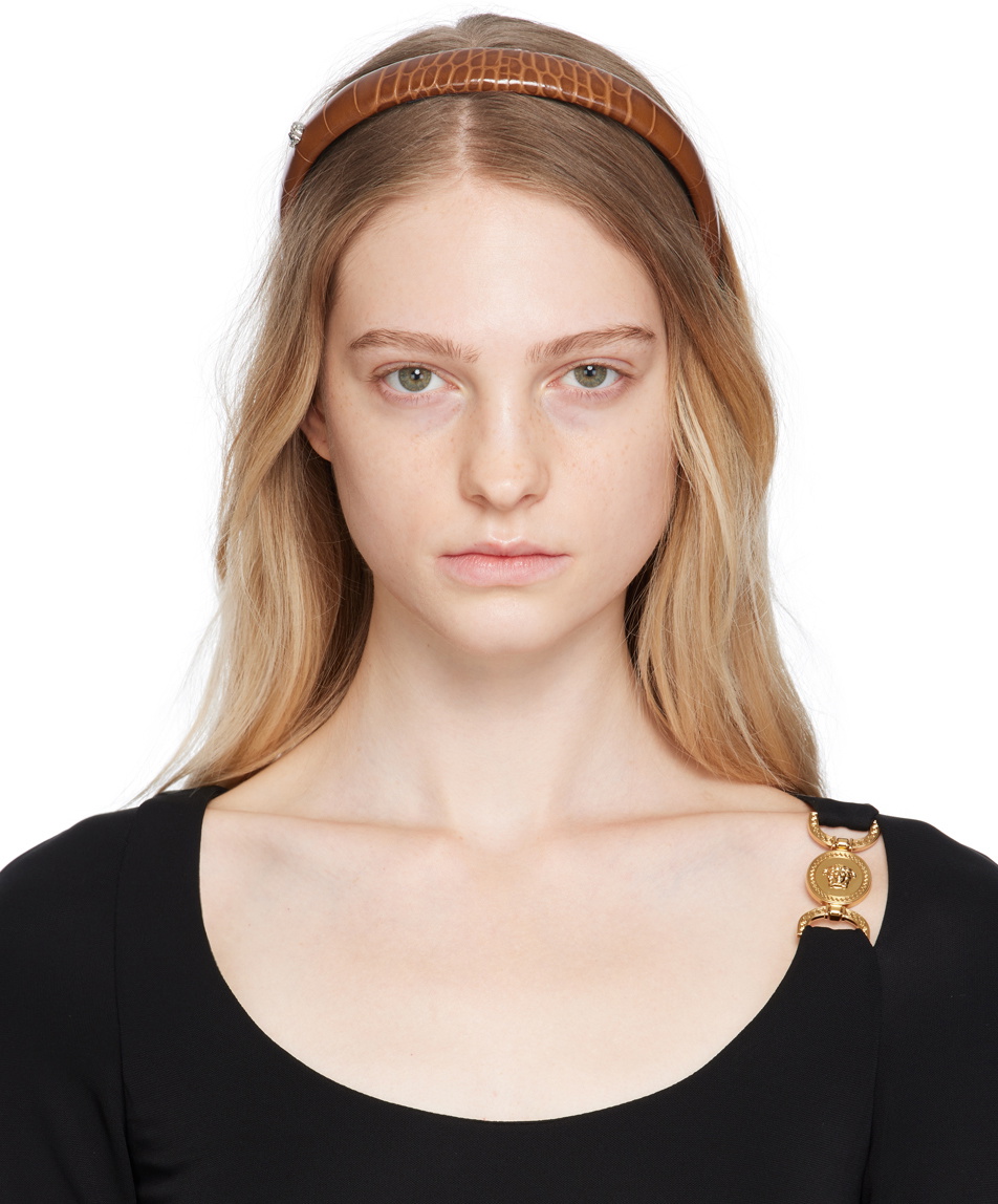 Versace Brown Medusa Headband Versace