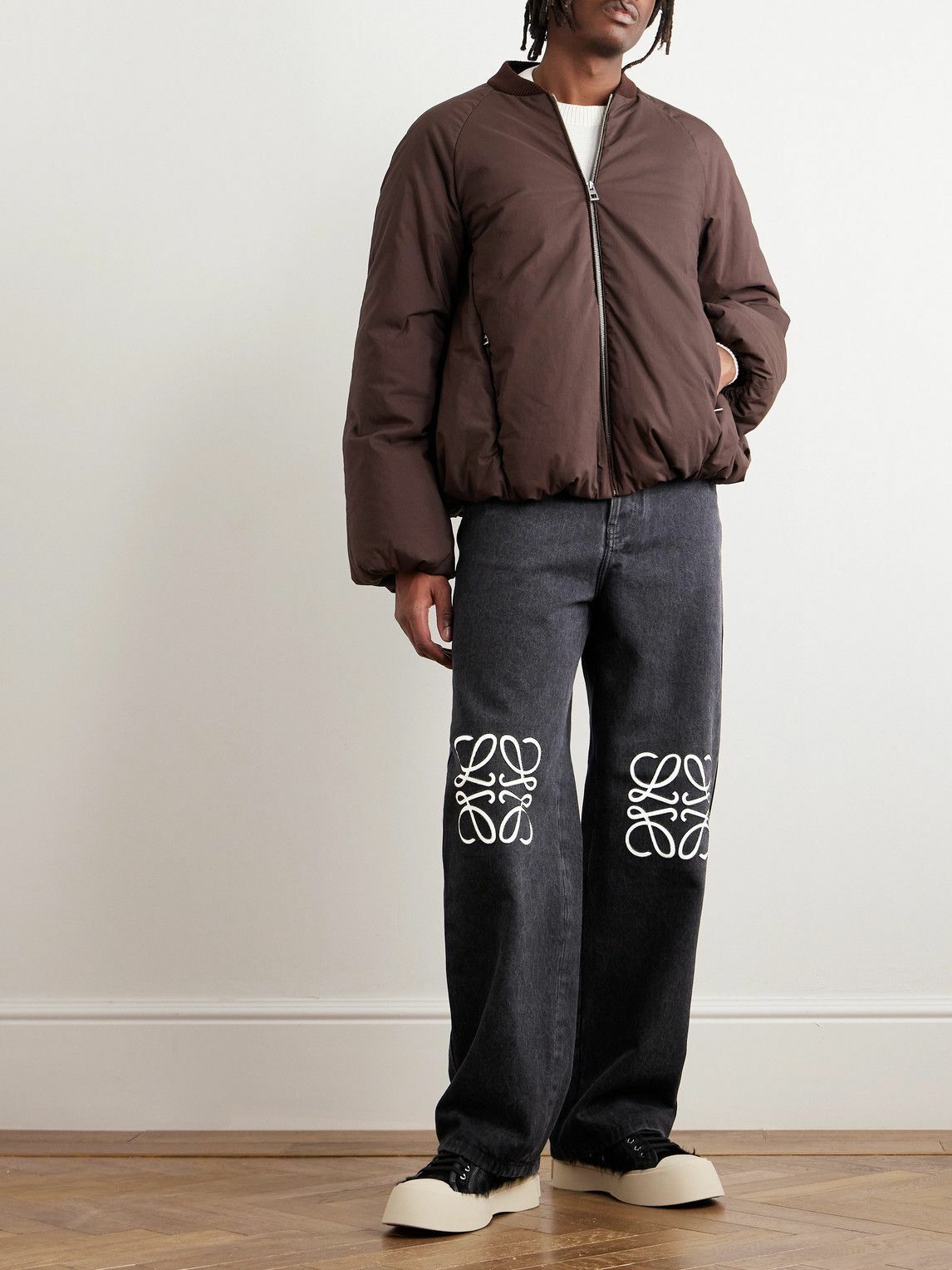 LOEWE - Anagram Straight-Leg Logo-Appliquéd Jeans - Black Loewe