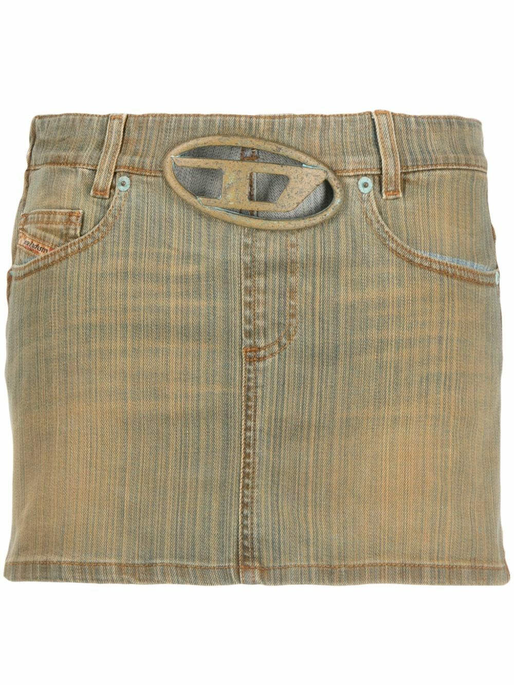 DIESEL - Logo Denim Mini Skirt Diesel