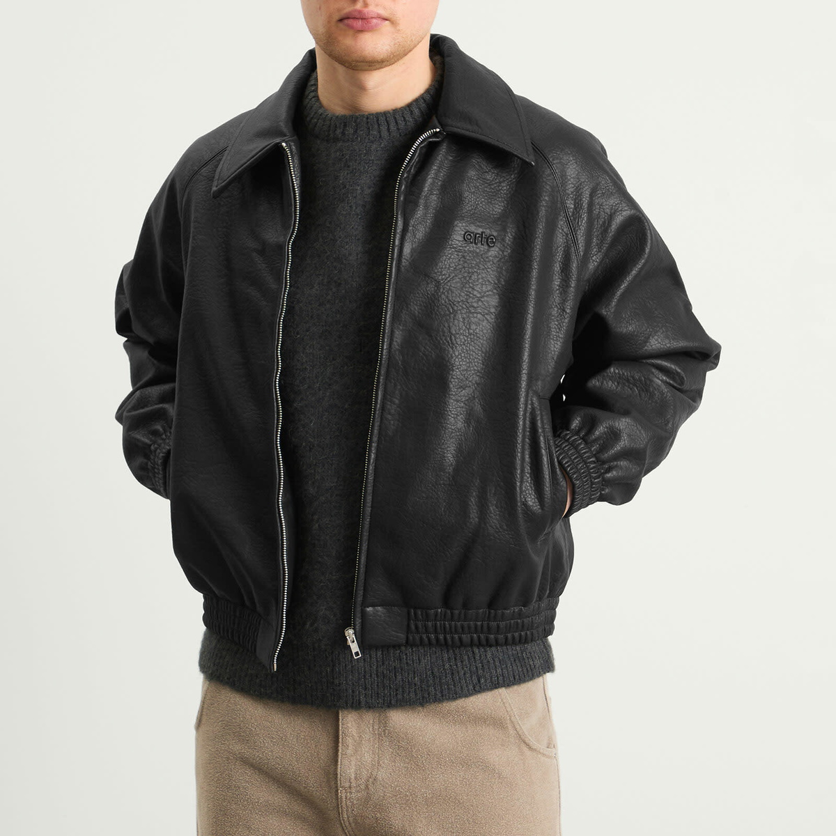 Arte Men's Basic Leather Jacket in Black Arte Antwerp