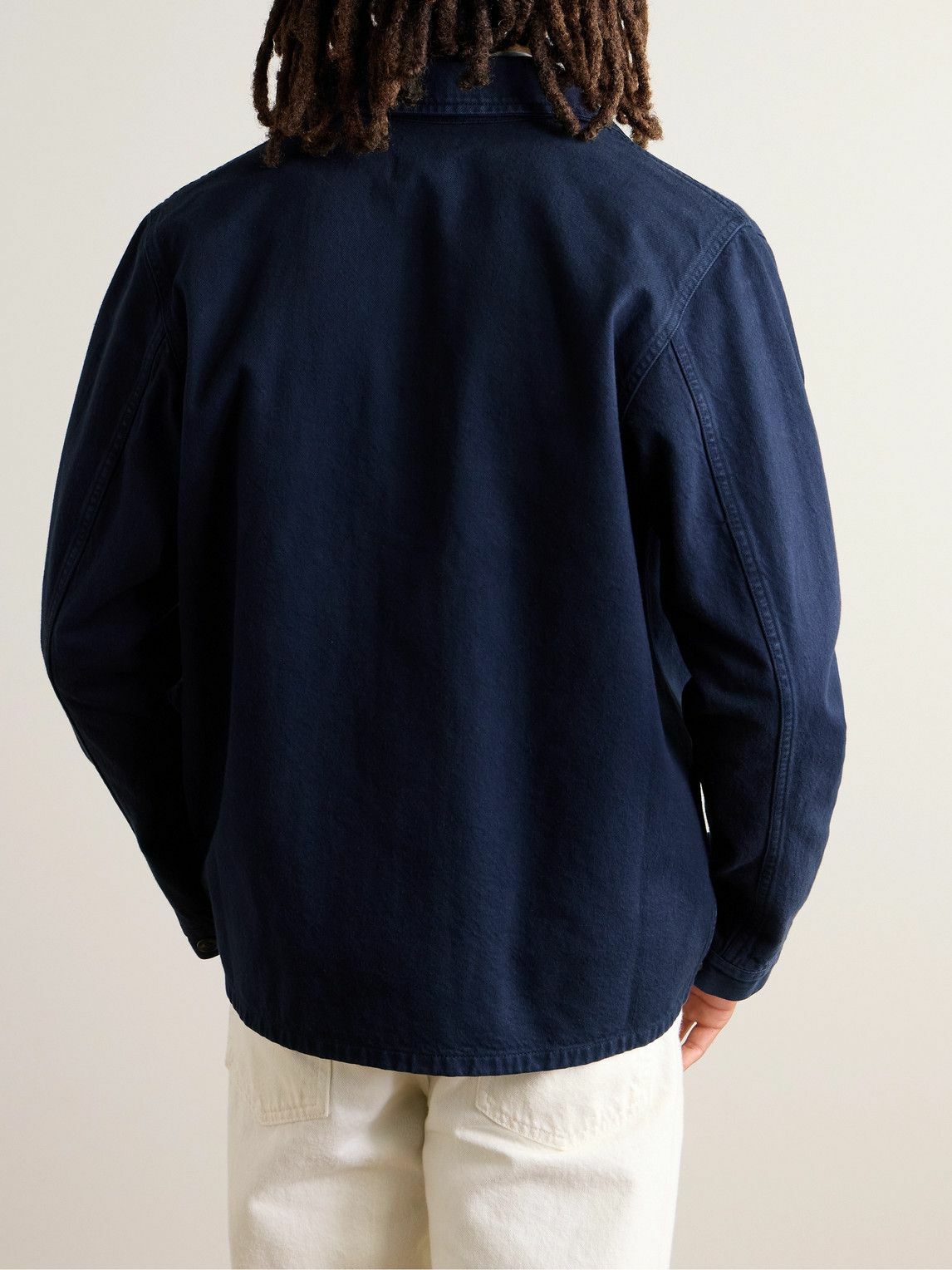 Drake's - Organic Cotton-Twill Overshirt - Blue Drake's