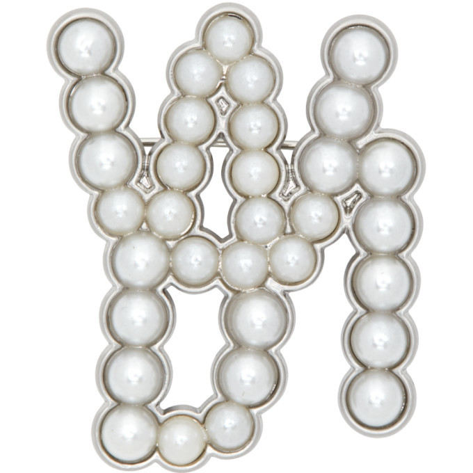 We11done Silver Pearl WD1 Brooch We11done