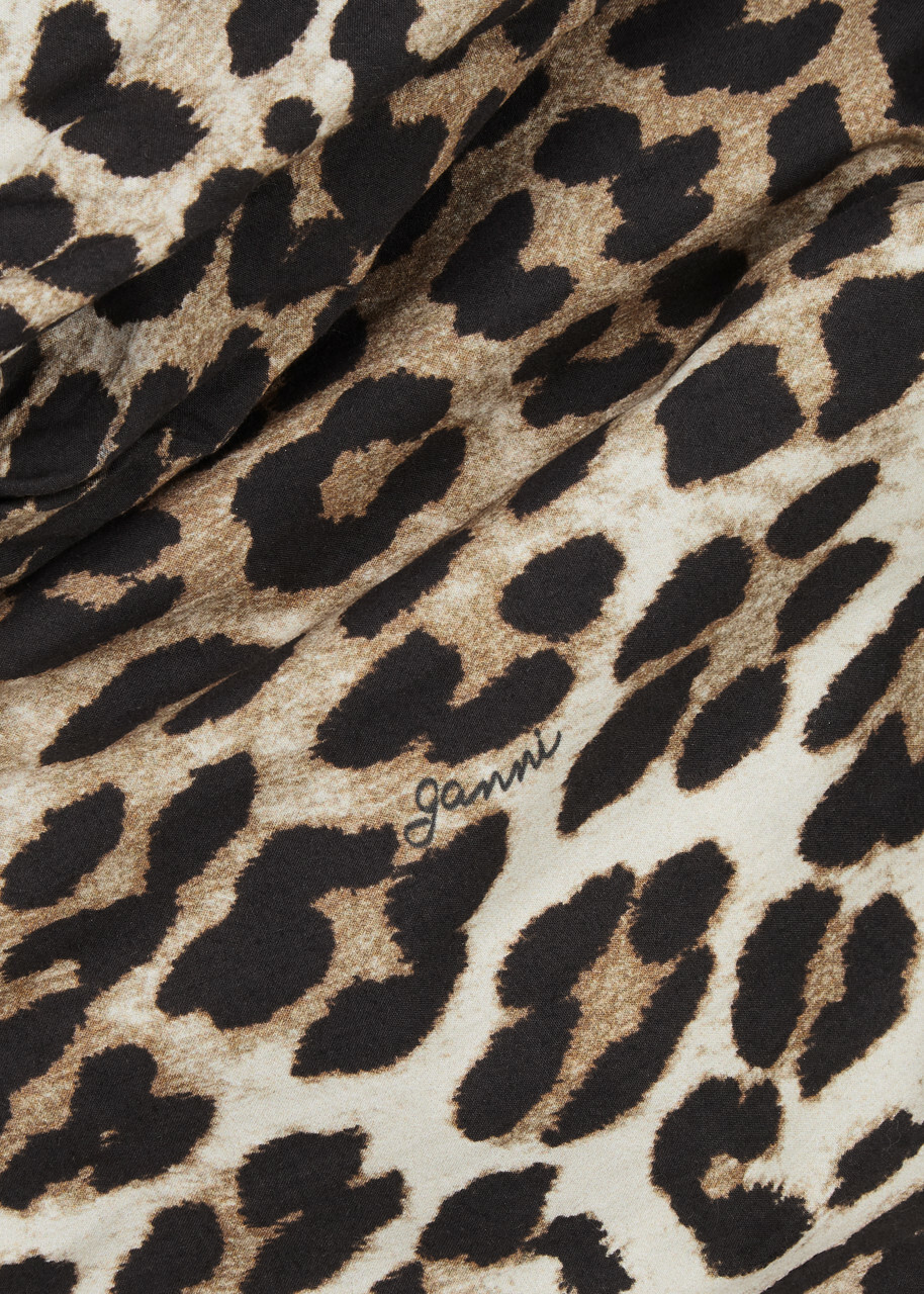 Ganni Leopard-print Cotton-poplin Blouse GANNI