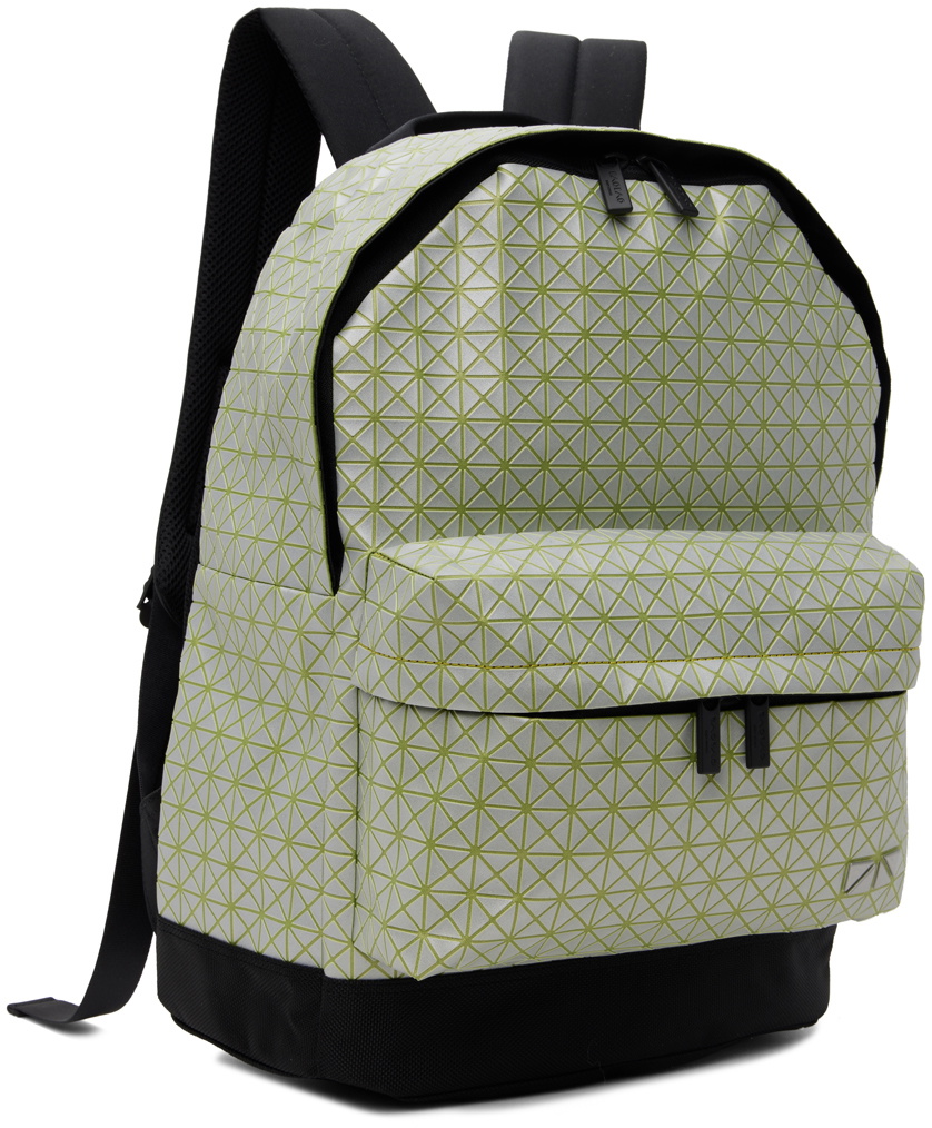 BAO BAO ISSEY MIYAKE Green & Silver Daypack Reflector Backpack Bao Bao ...