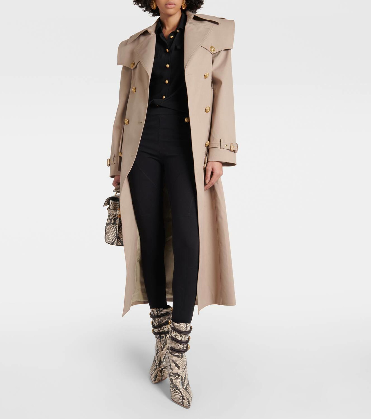 Balmain Alma snake-effect leather ankle boots Balmain