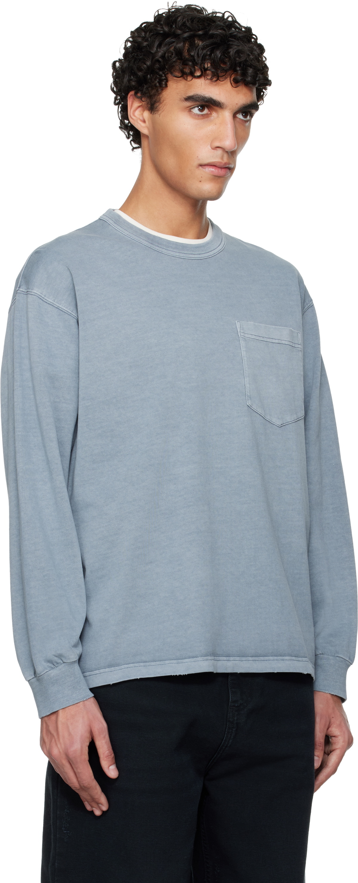 Carhartt Work In Progress Blue Long Sleeve Torion Pocket T-Shirt ...
