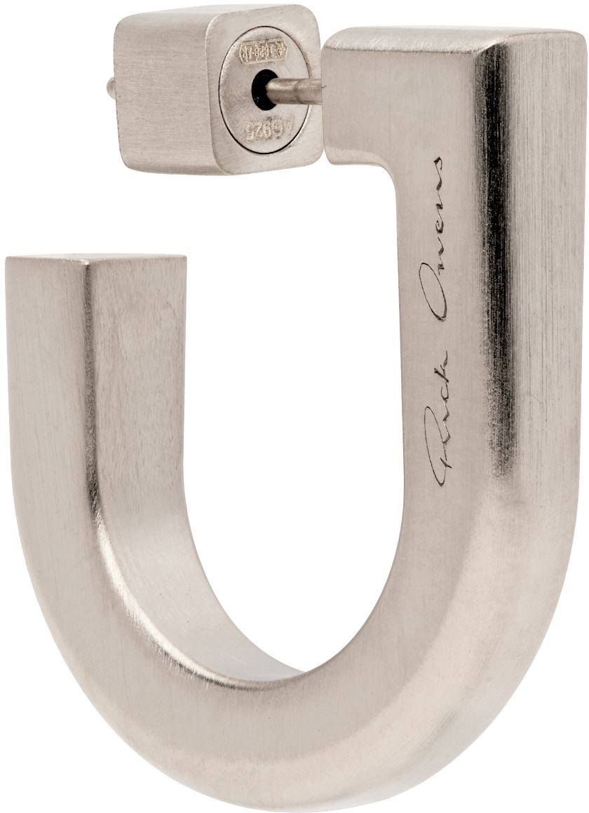 Rick Owens Silver Dring Single Earring Rick Owens