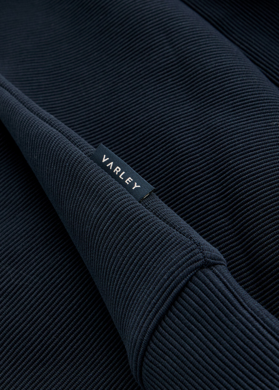 Varley Vine Ribbed Half-zip Cotton-blend Sweatshirt Dark Blue Varley