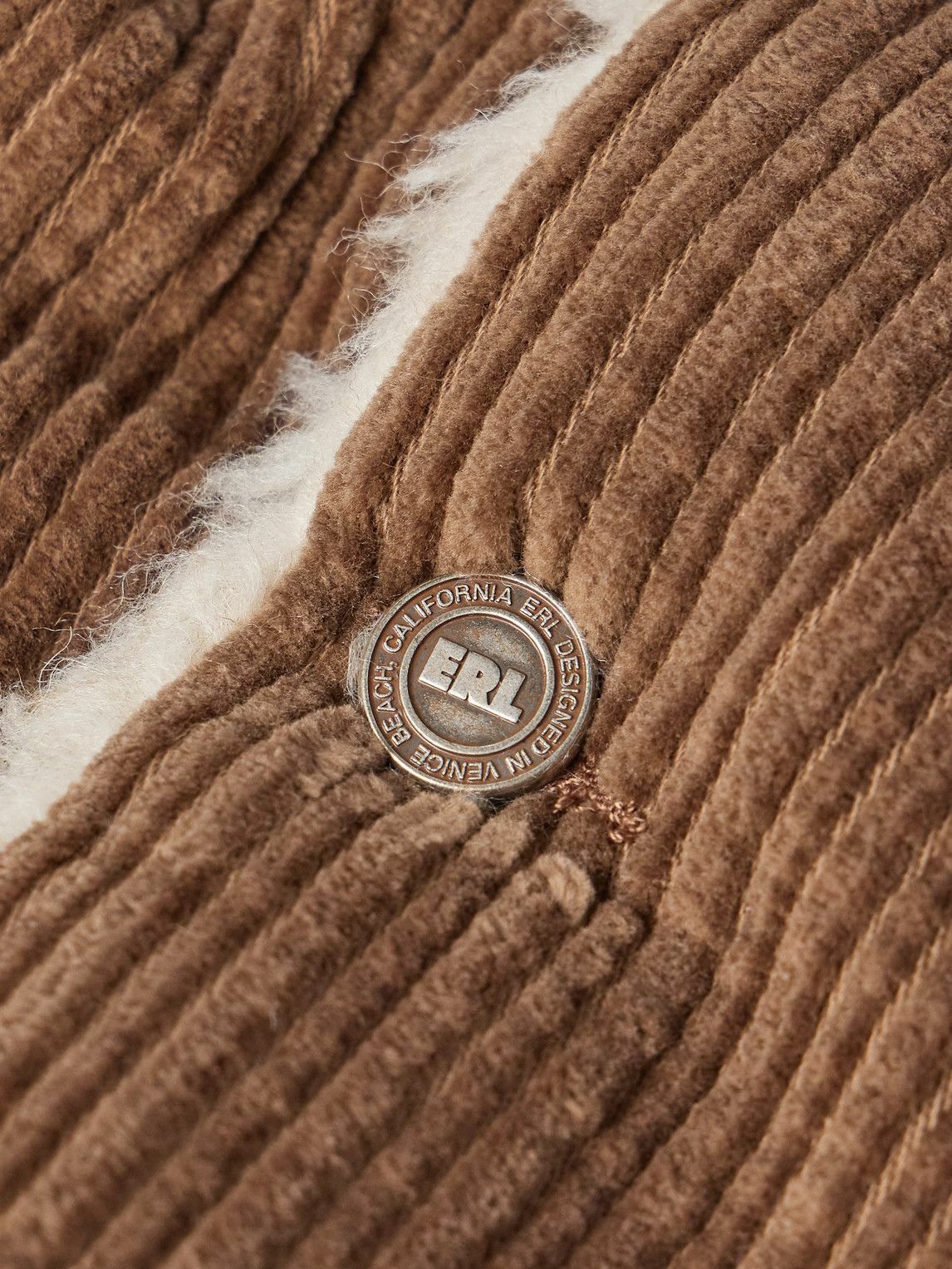 ERL - Faux Shearling-Lined Cotton-Corduroy Trucker Jacket - Brown ERL