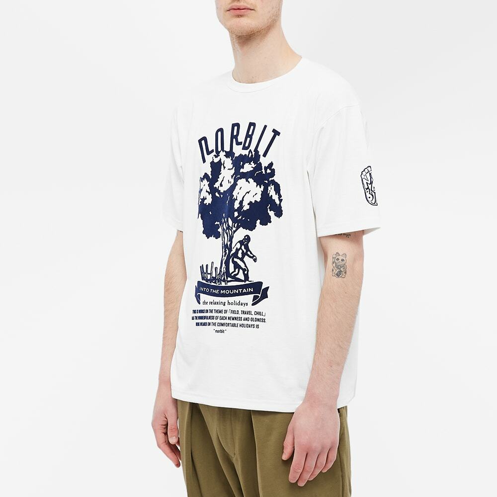 Norbit by Hiroshi Nozawa Men's Back Seam Print T-Shirt in White Norbit ...