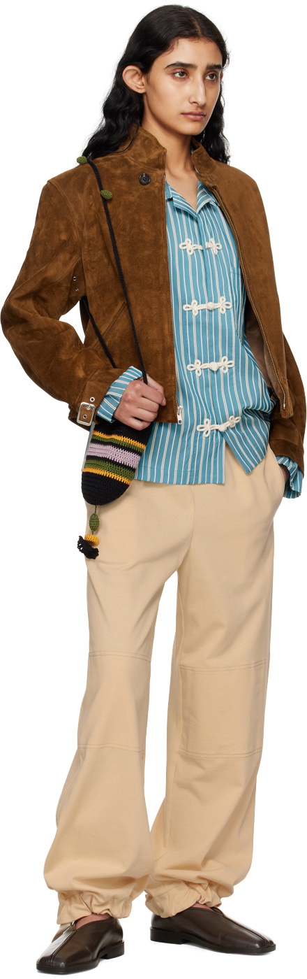 Bode Brown Howard Leather Jacket Bode