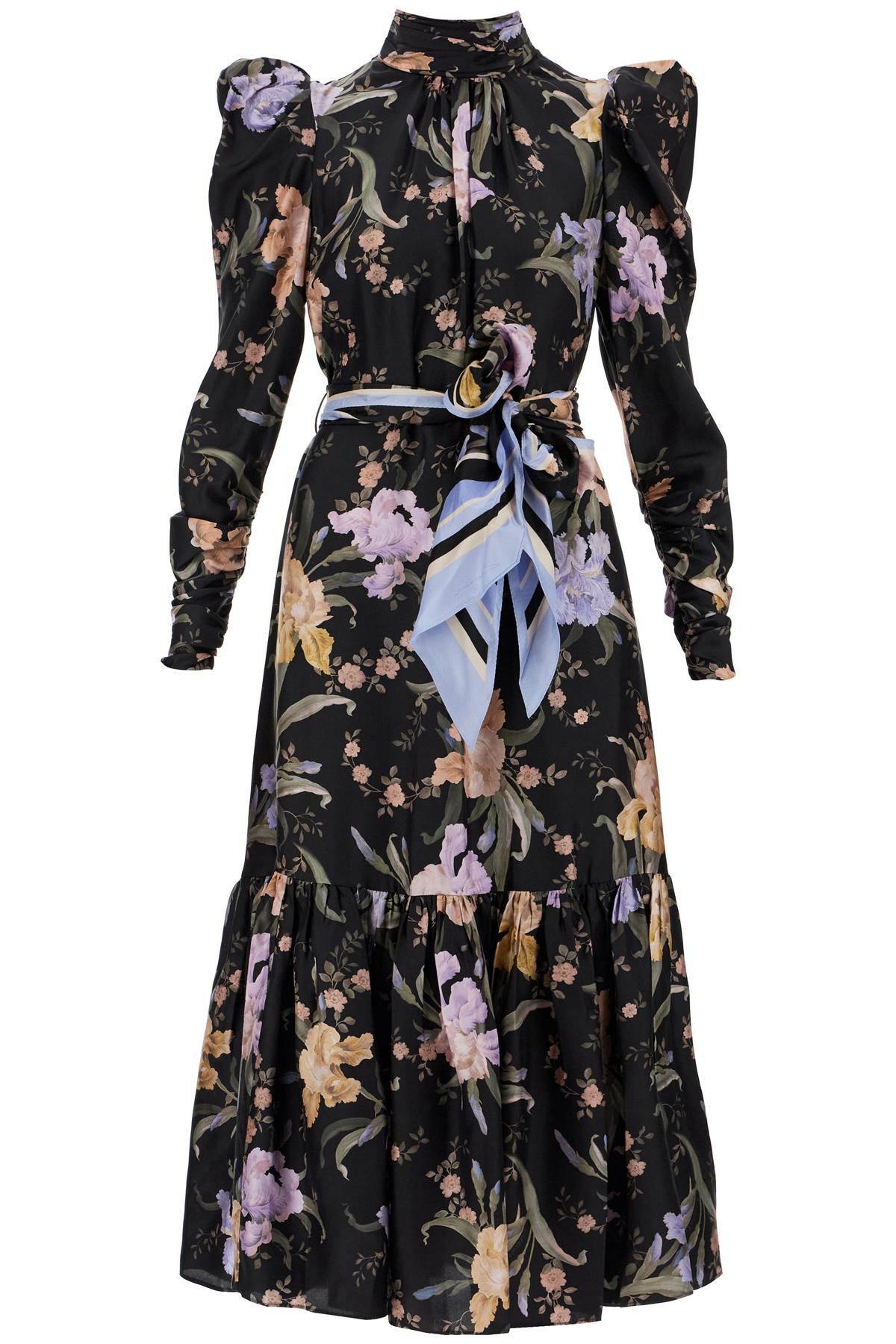ZIMMERMANN eden midi dress with floral print Black Zimmermann