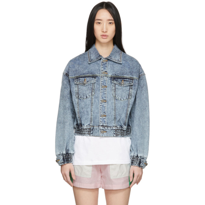 SJYP Blue Denim Short Color Stitch Jacket SJYP