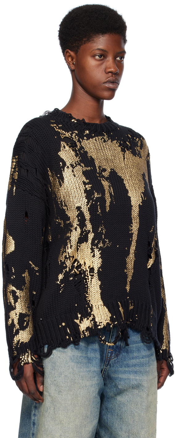 R13 Black Paint Splatter Sweater R13