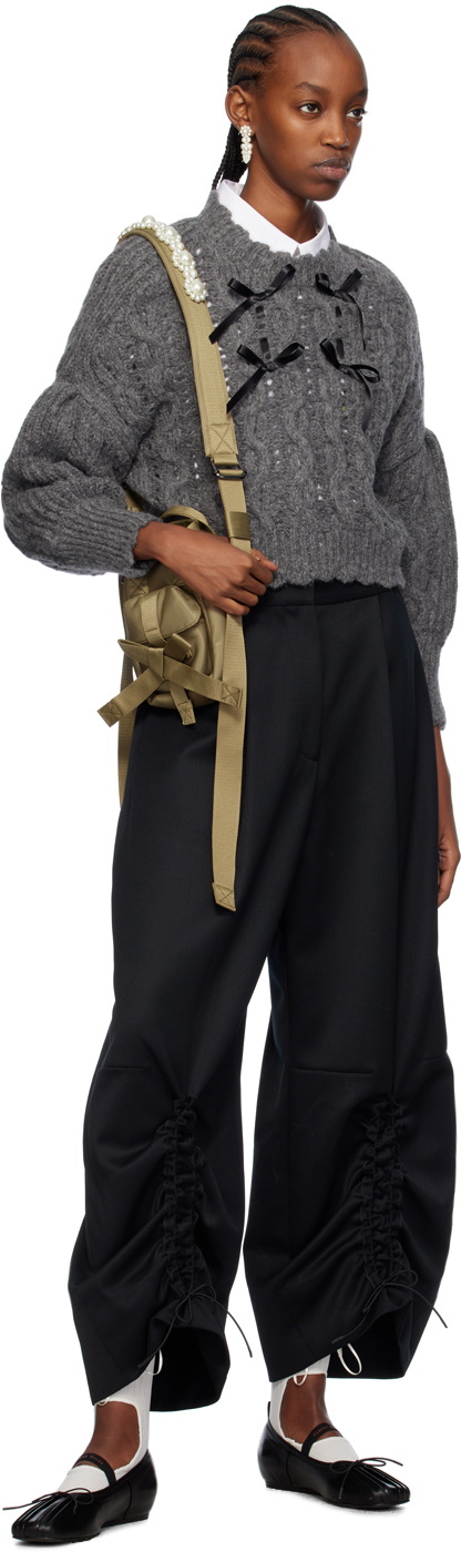 Simone Rocha Gray Ribbon Sweater Simone Rocha