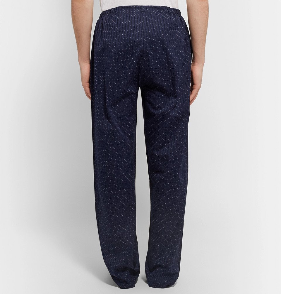 Derek Rose - Royal Pin-Dot Cotton-Jacquard Pyjama Set - Men - Navy ...