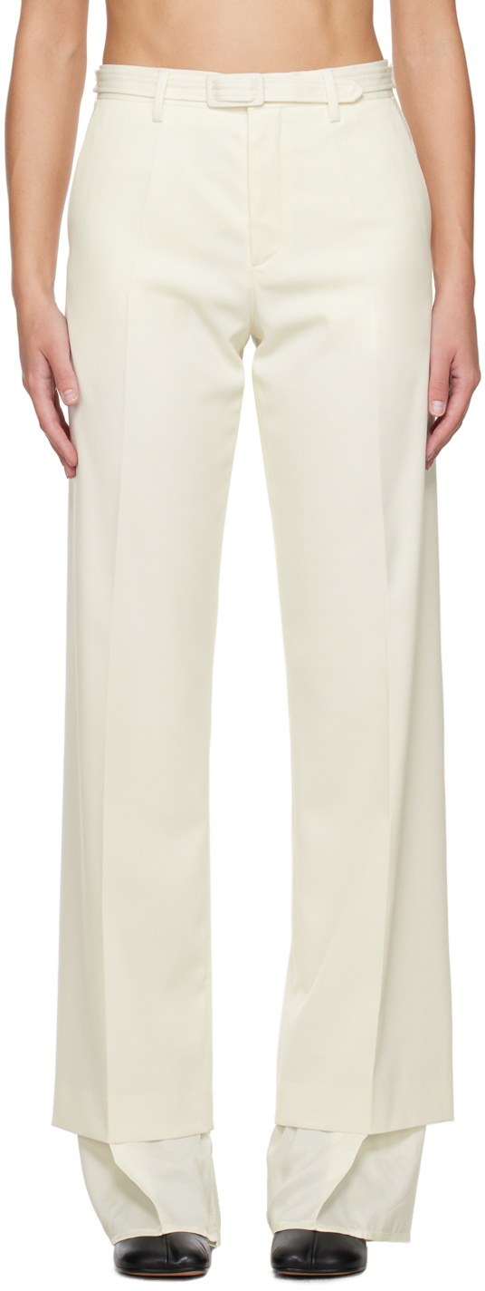 MM6 Maison Margiela Off-White Layered Trousers MM6 Maison Margiela