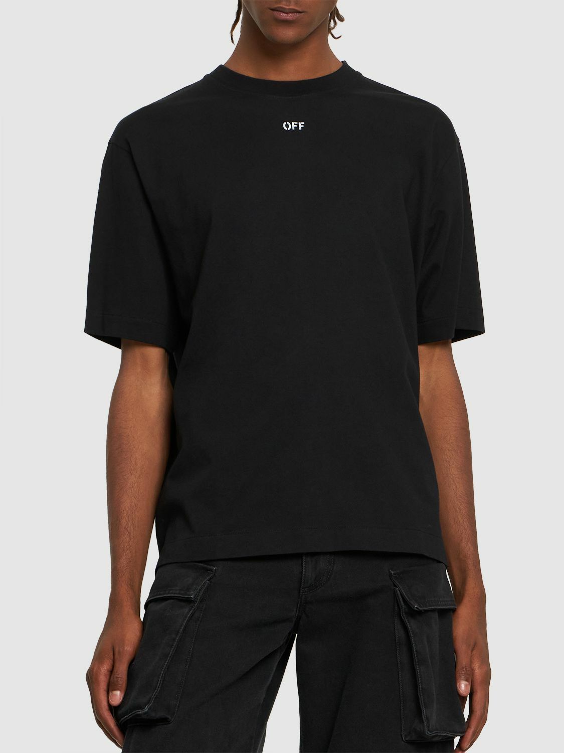 OFF-WHITE - Off Stamp Skate Cotton T-shirt Off-White