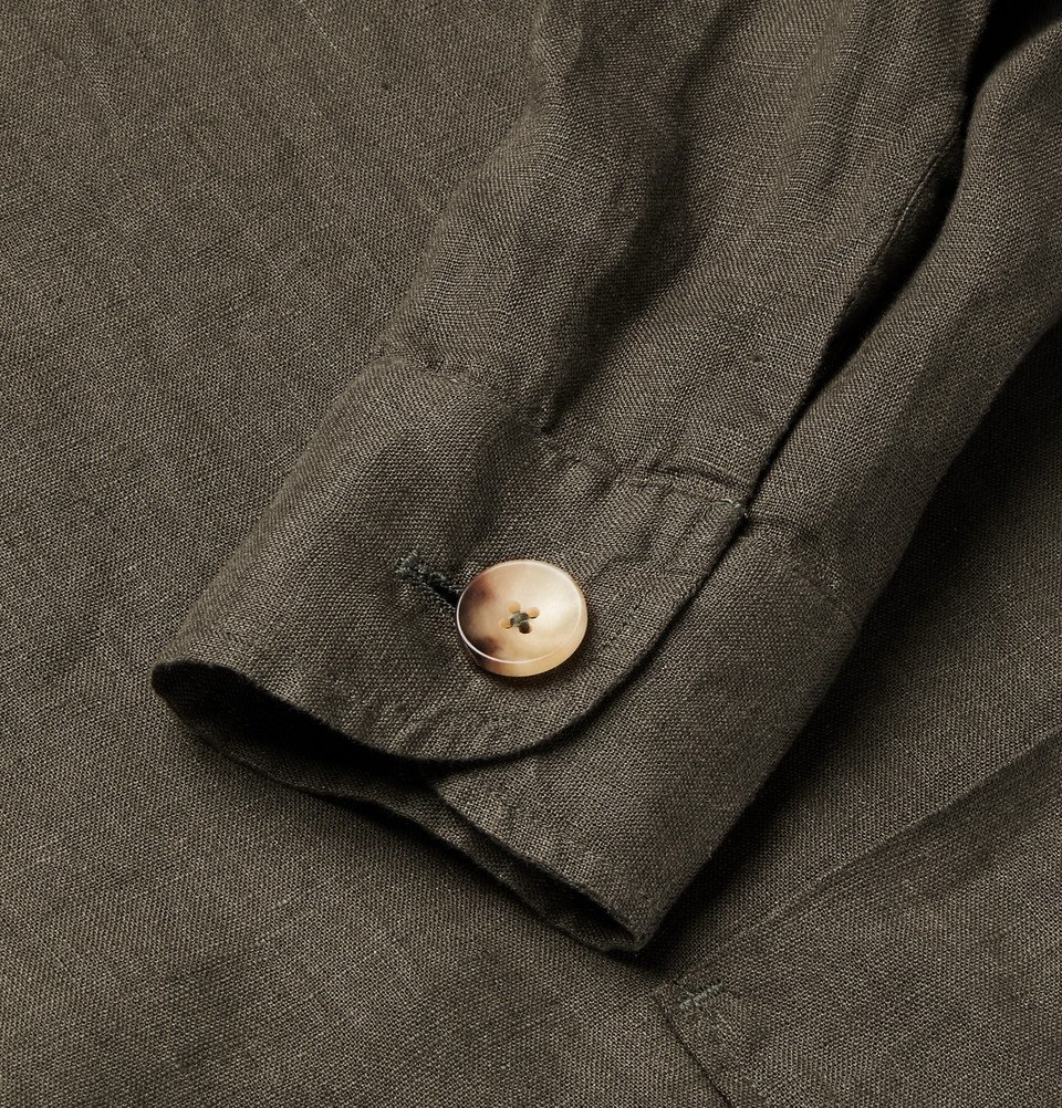 Lardini - Army-Green Unstructured Linen Blazer - Men - Army green Lardini
