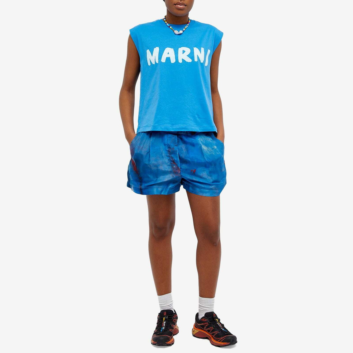 Marni Women's Logo Tank Top in Neptune Marni