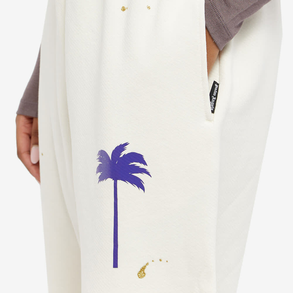 Palm Angels Women's Palm Painted Sweat Pant in Butter/Purple Palm Angels