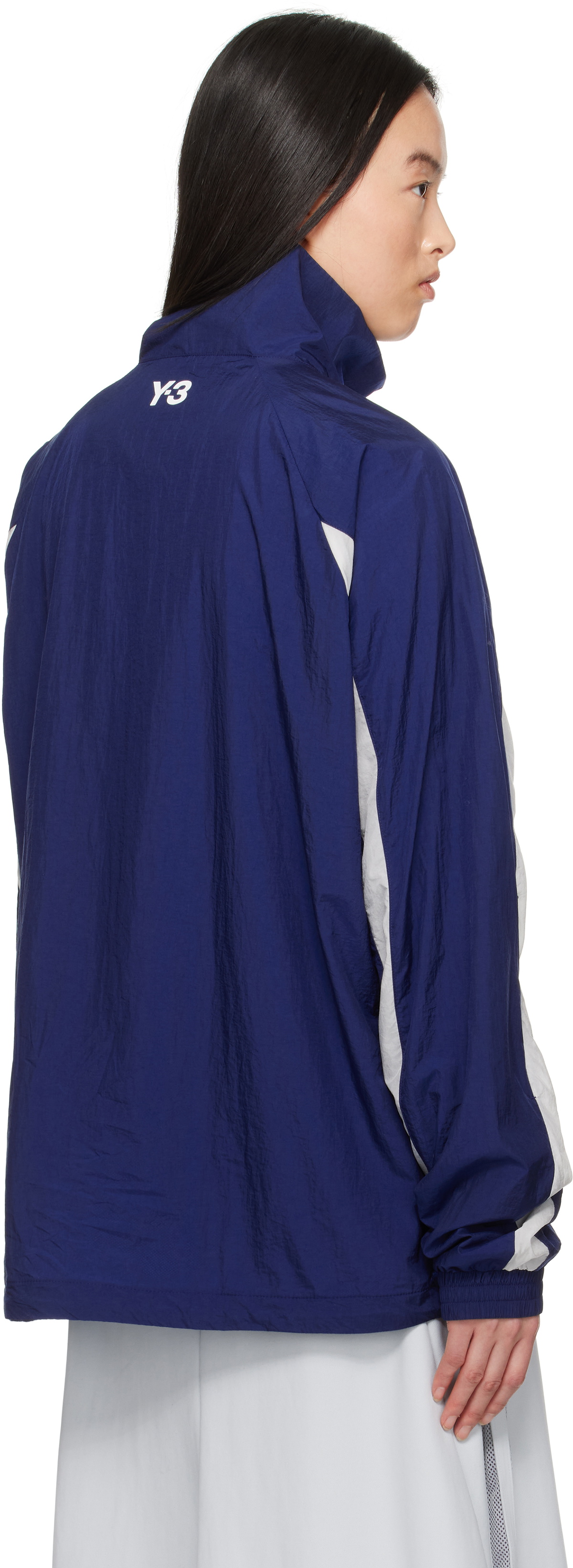 Y-3 Blue 3-Stripes Nylon Shell Jacket Y-3