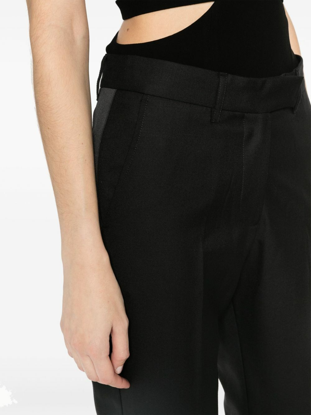 RACIL Black Mick Wool Cropped Trousers RACIL