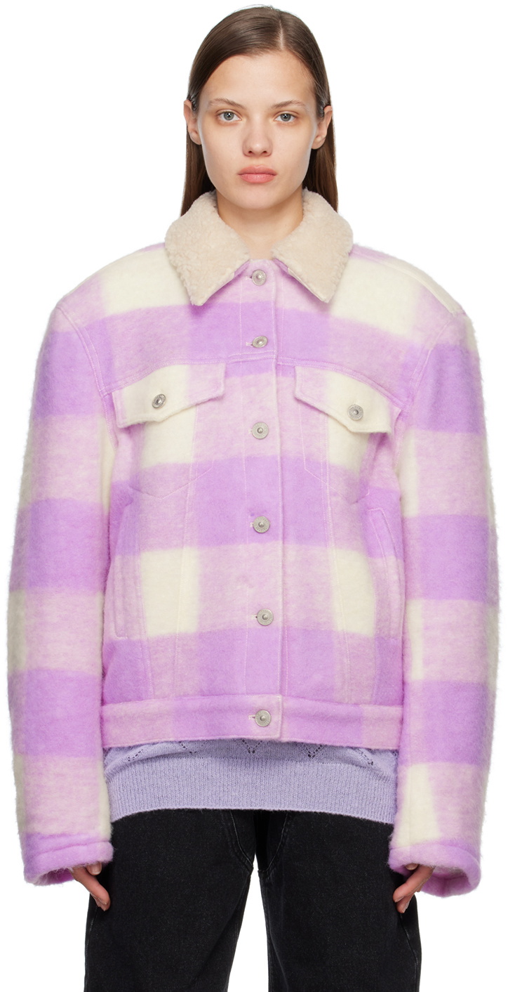 Pushbutton Purple & Off-White Check Jacket Pushbutton