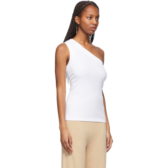 Rosetta Getty White One-Shoulder Tank Top Rosetta Getty
