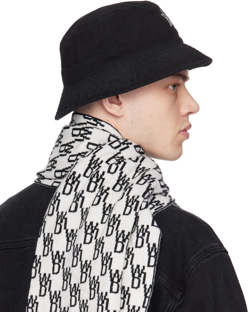 We11done Black WD One Logo Bucket Hat We11done