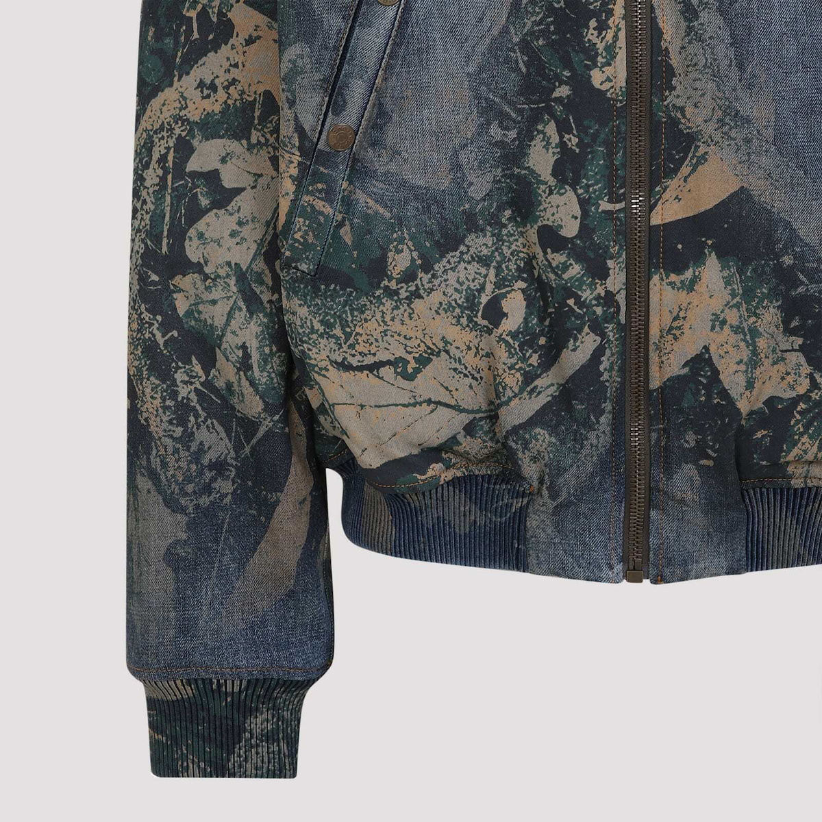 Acne Studios Denim Bomb Jacket With Camo Details Acne Studios