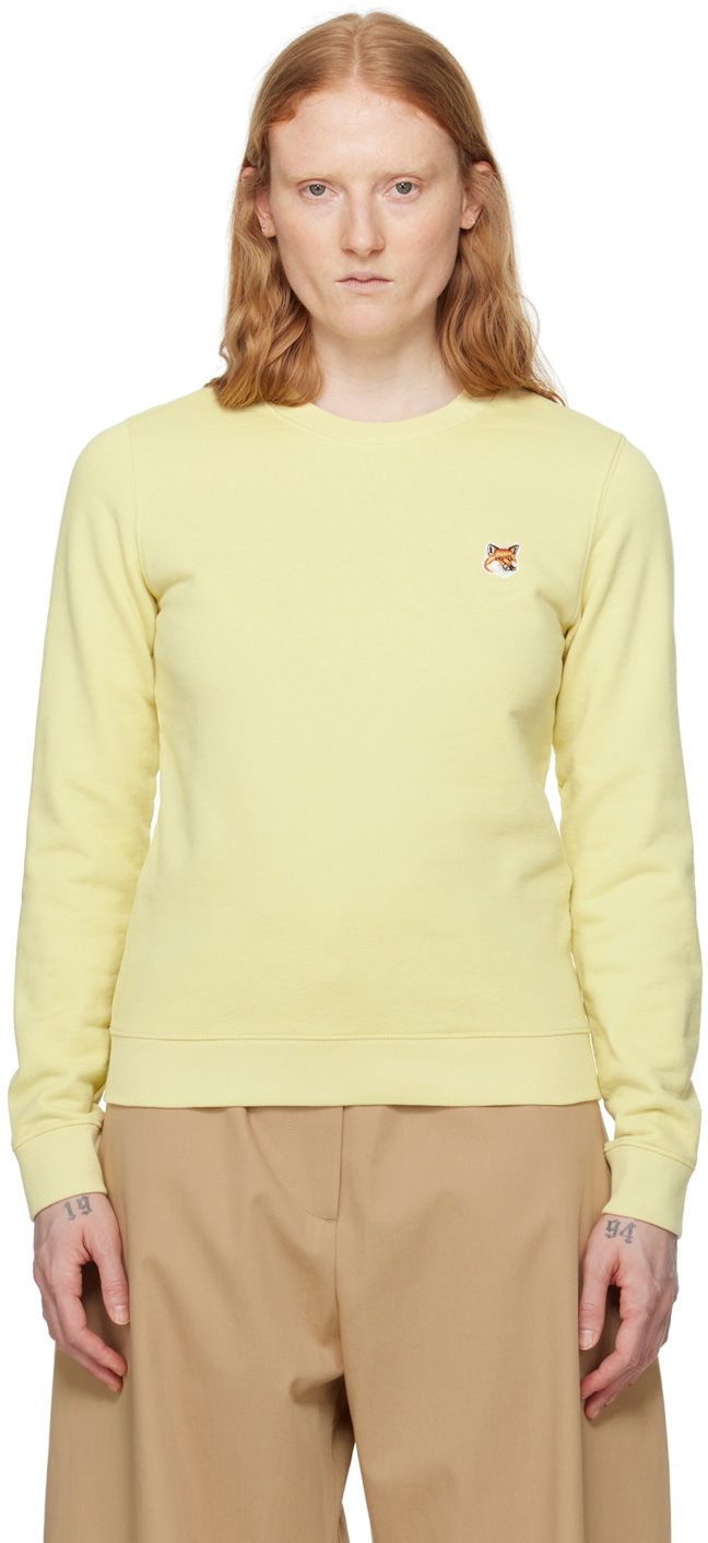 Maison Kitsuné Yellow Bold Fox Head Sweatshirt Maison Kitsune