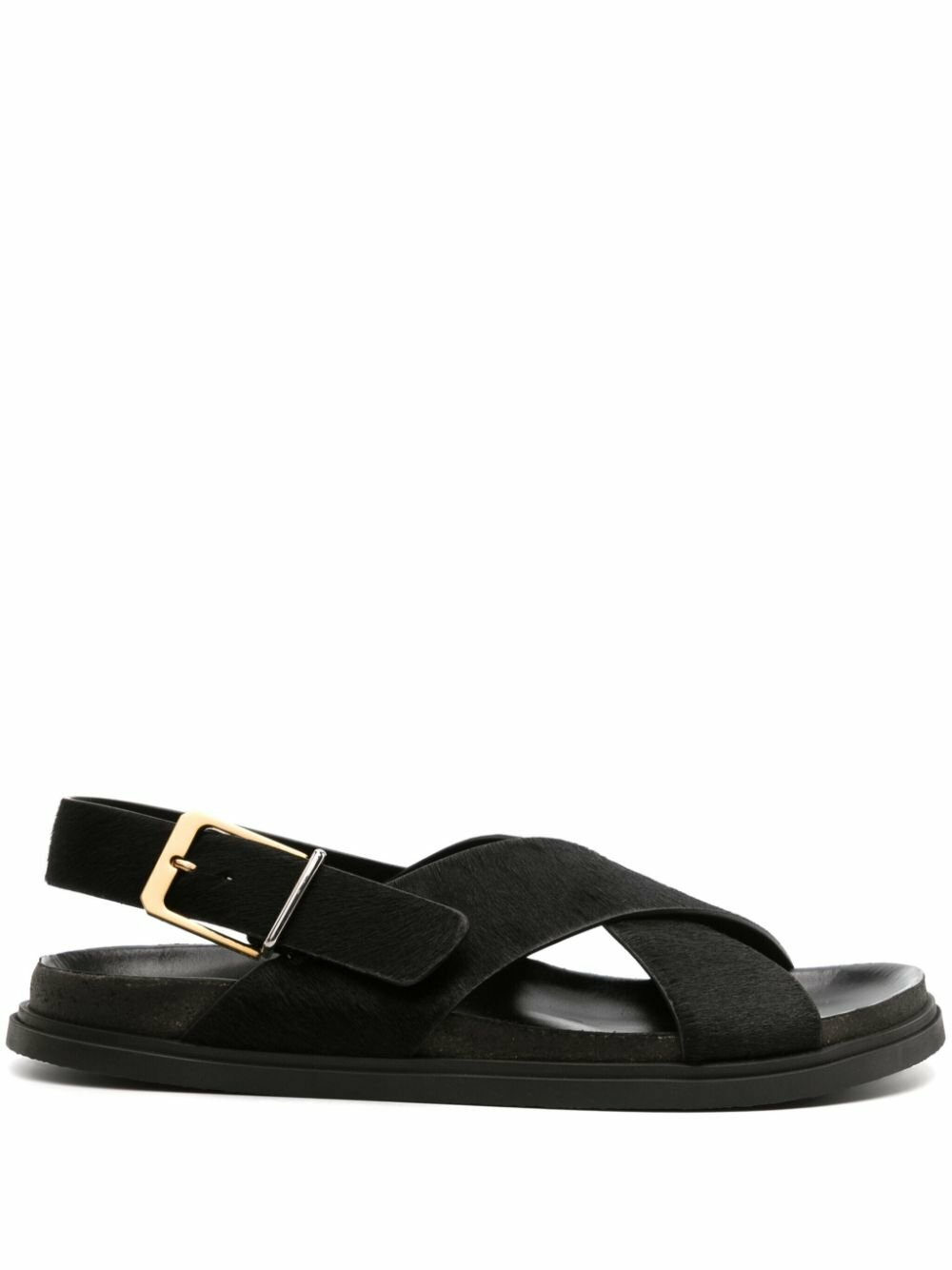 The Row Black Buckle Leather Sandals The Row