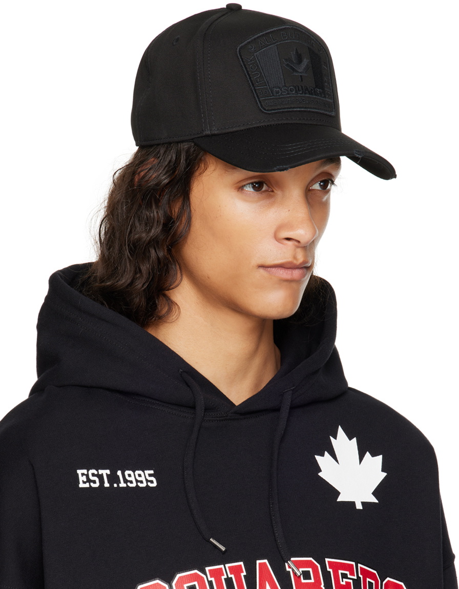Dsquared2 Black D2 Patch Baseball Cap Dsquared2