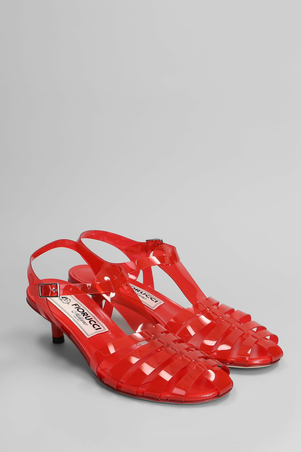 Fiorucci Jelly Kitten Heels Sandals In Red Pvc Fiorucci