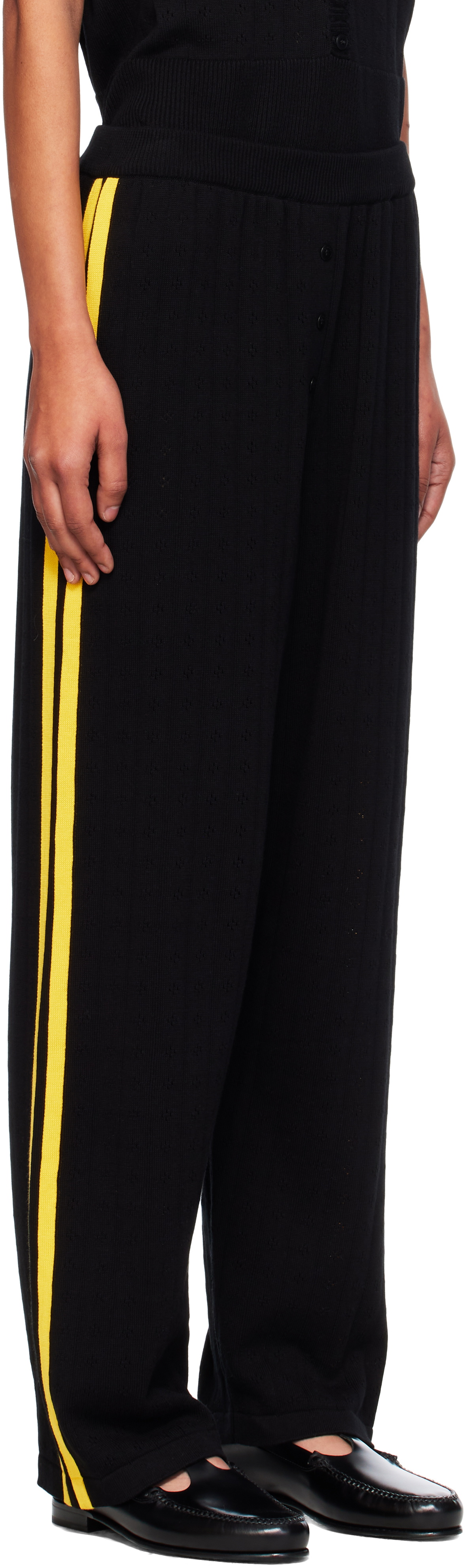 Cordera Black Organic Cotton Pointelle Trousers CORDERA