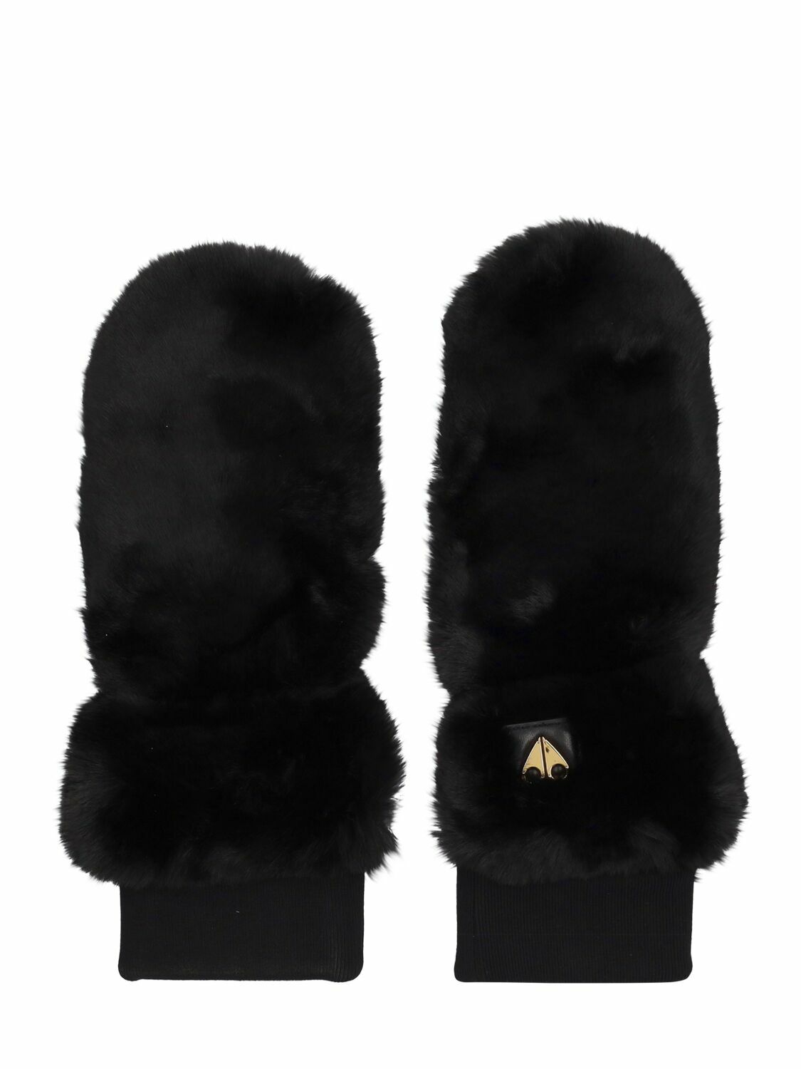 MOOSE KNUCKLES - Cheever Leather & Faux Fur Mittens Moose Knuckles