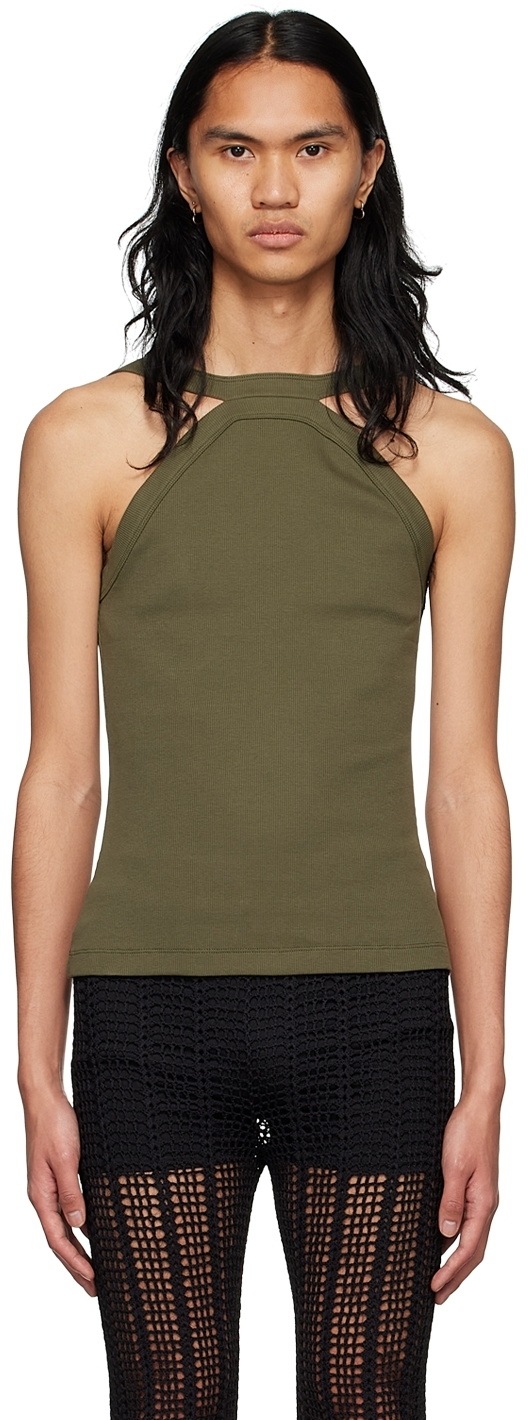 Dion Lee Khaki Cotton Tank Top Dion Lee