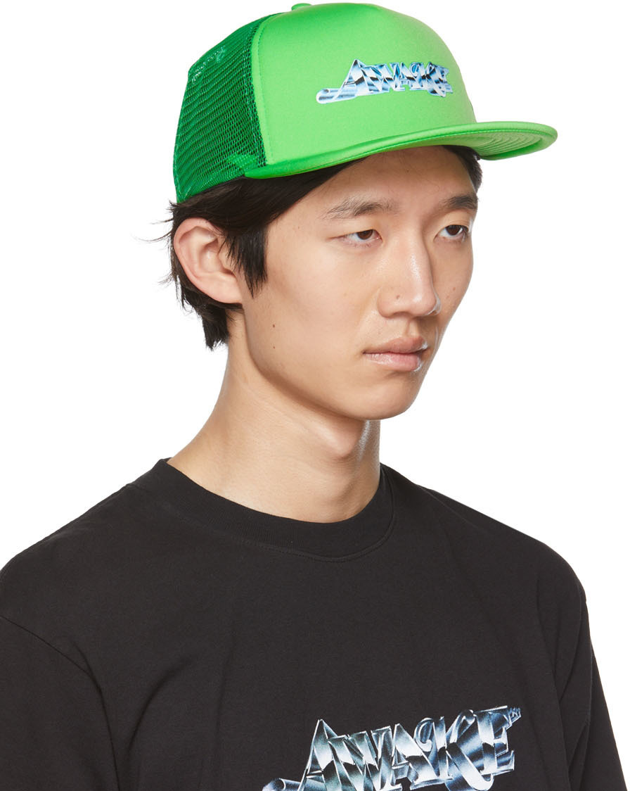 Awake NY Green Chrome Logo Trucker Cap Awake NY
