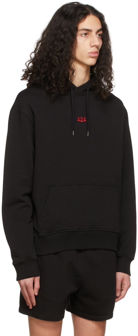 424 Black Logo Hoodie 424