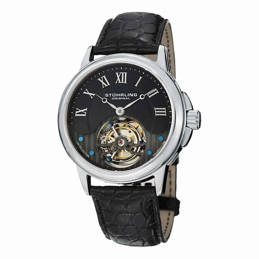 Stuhrling Original Tourbillon Automatic Black Dial Mens Watch M17961 ...